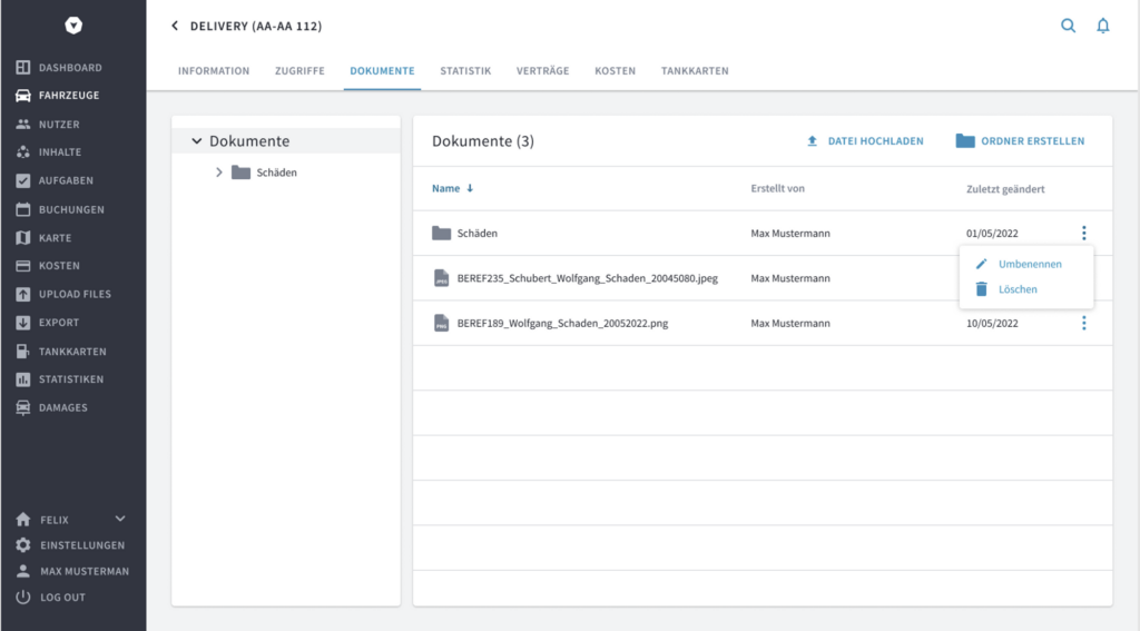 Ein einfacher Überblick Ihrer Dokumente mit Vimcar Fleet